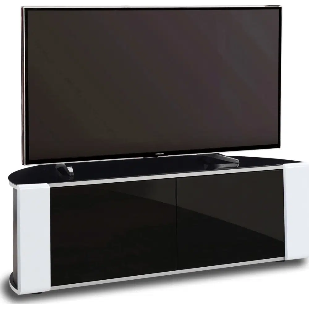 MDA Designs SIRIUS 1200mm Black White TV Cabinet Unit